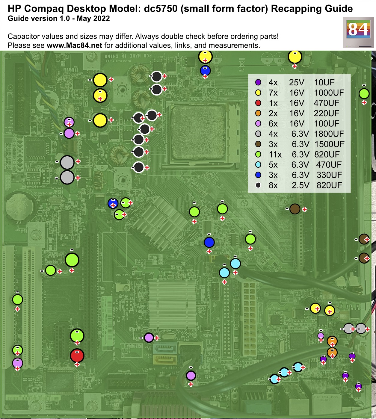 HP Compaq Desktop dc5750 Motherboard Recapping Guide – Mac84